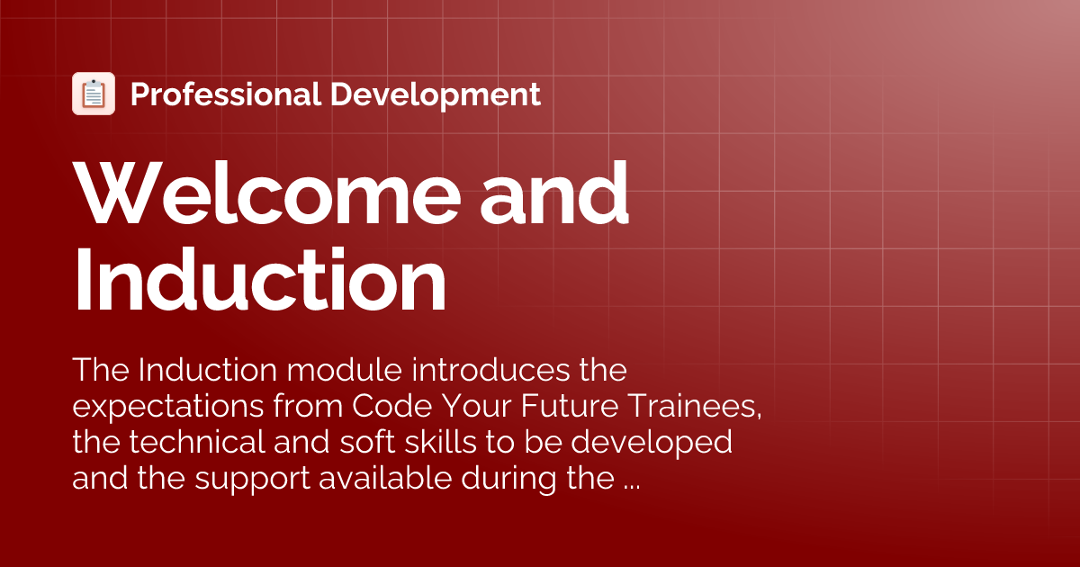 Welcome and Induction | Professional Development