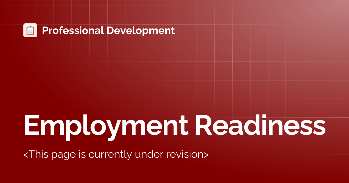 Employment Readiness | Professional Development